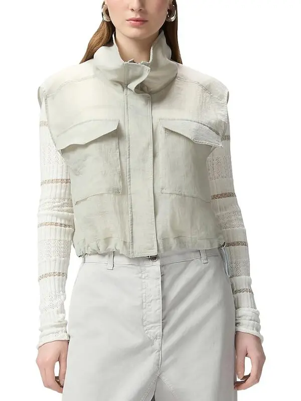 Pinko Stand Collar Vest - Pearl Grey