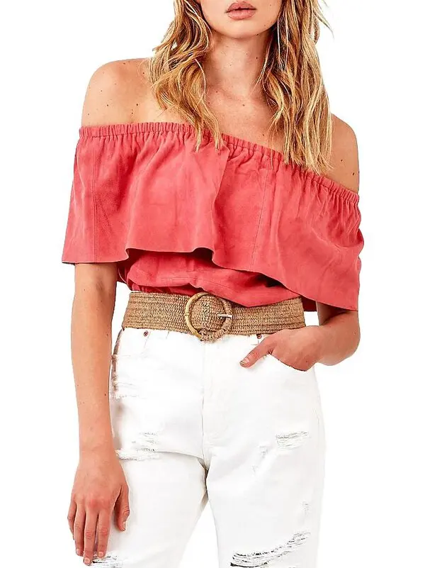 AS By DF Cape Horn Suede Top By - Strawberry Daiquiri