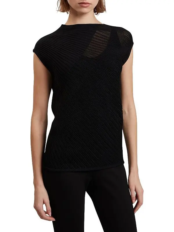 Ted Baker London Layynii Ribbed Tank Top - Black