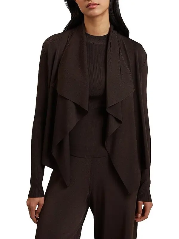 Ted Baker London Elliyy Waterfall Front Cardigan - Dark Drown