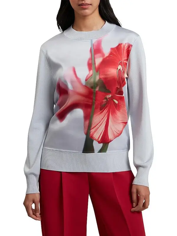 Ted Baker London Eloa Floral Printed Sweater - Pale Blue