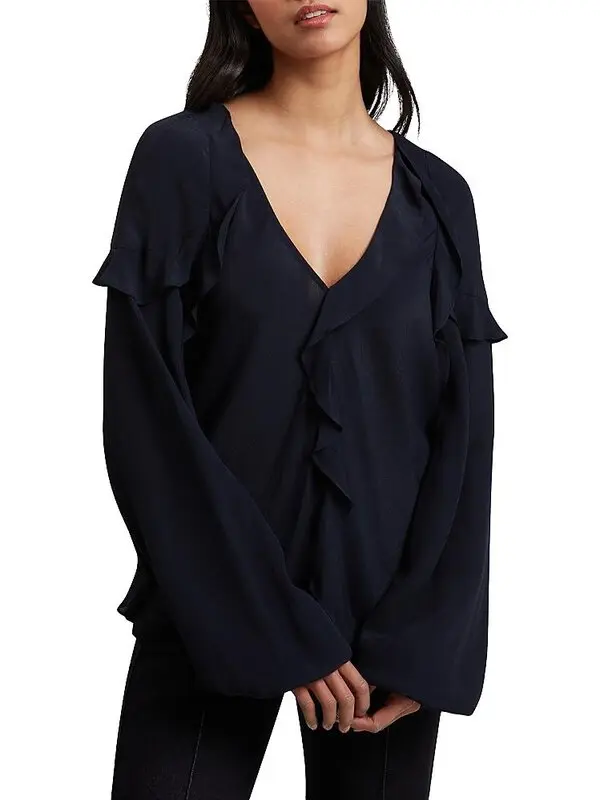 Ted Baker London Kayfa Frill Blouse - Navy