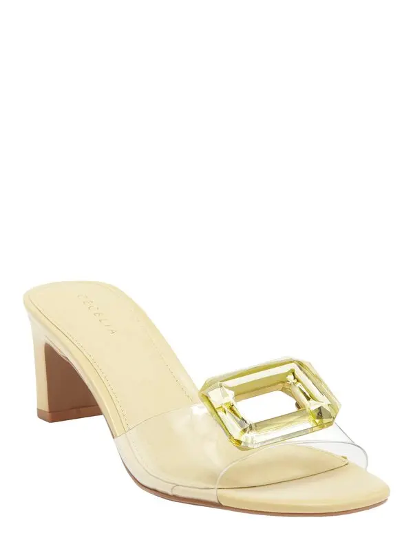 CECILIA NEW YORK Park Avenue Jewel Detail Sandals - Yellow