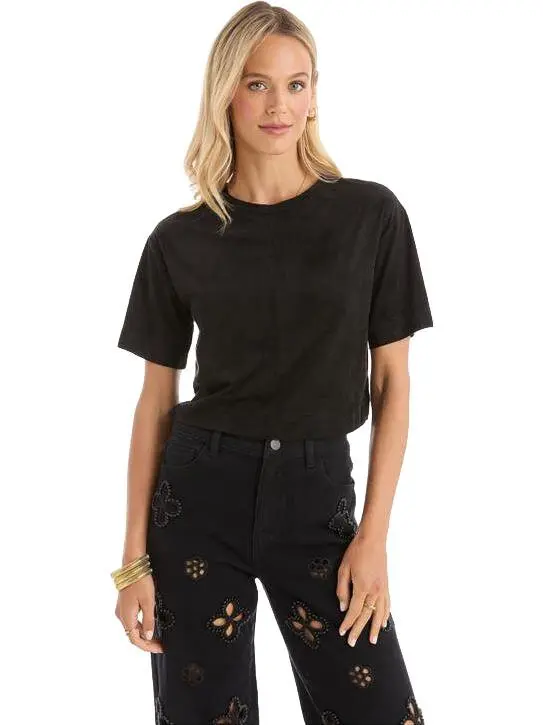 THE NOLI SHOP Naya Suede T-shirt - Black
