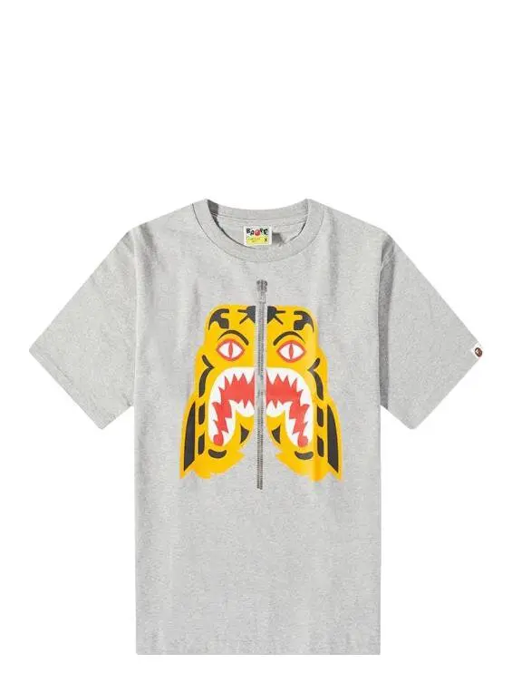 A BATHING APE Tiger Tee Shirt - Heather Grey