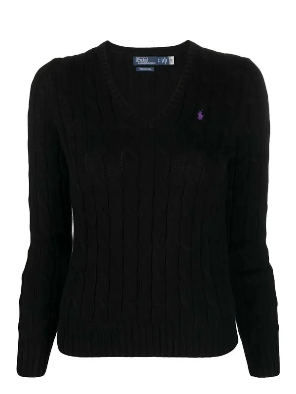 Polo Ralph Lauren Pima Cotton Kimberly Long Sleeve Pullover - Black