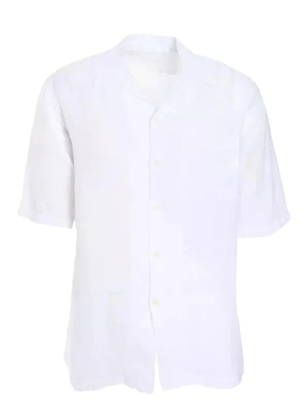 120% Lino Short-sleeve Linen Shirt - White