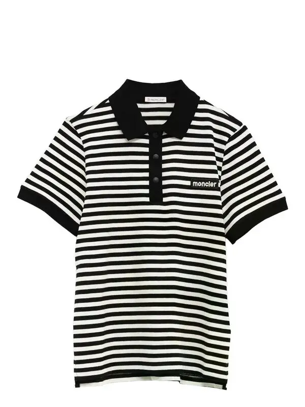 Moncler Striped Polo Shirt - Black