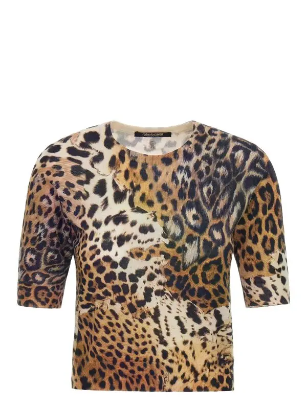 Roberto Cavalli Leopard-print T-shirt - Brown