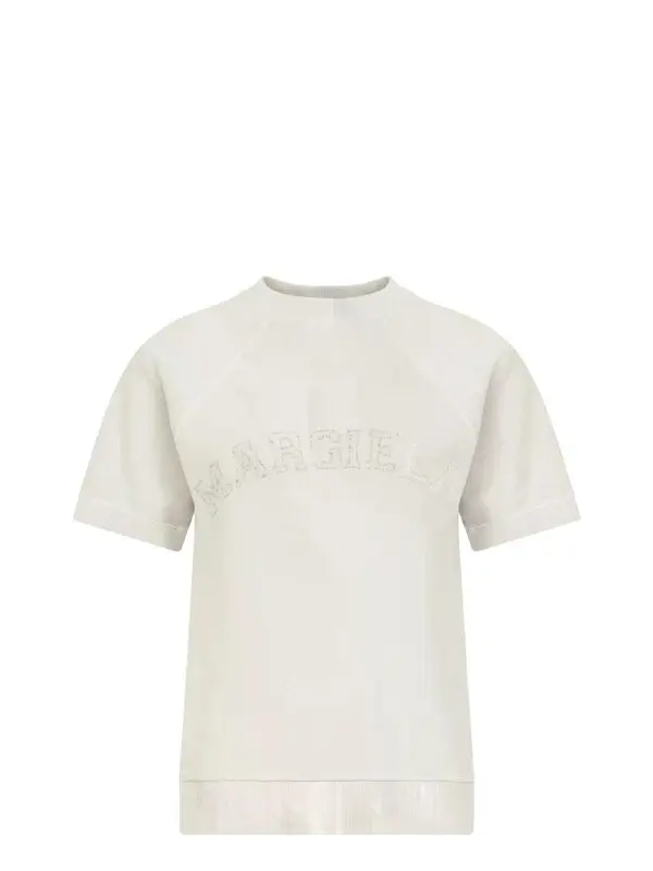 MAISON MARGIELA Logo-print Cotton Sweatshirt - Neutrals