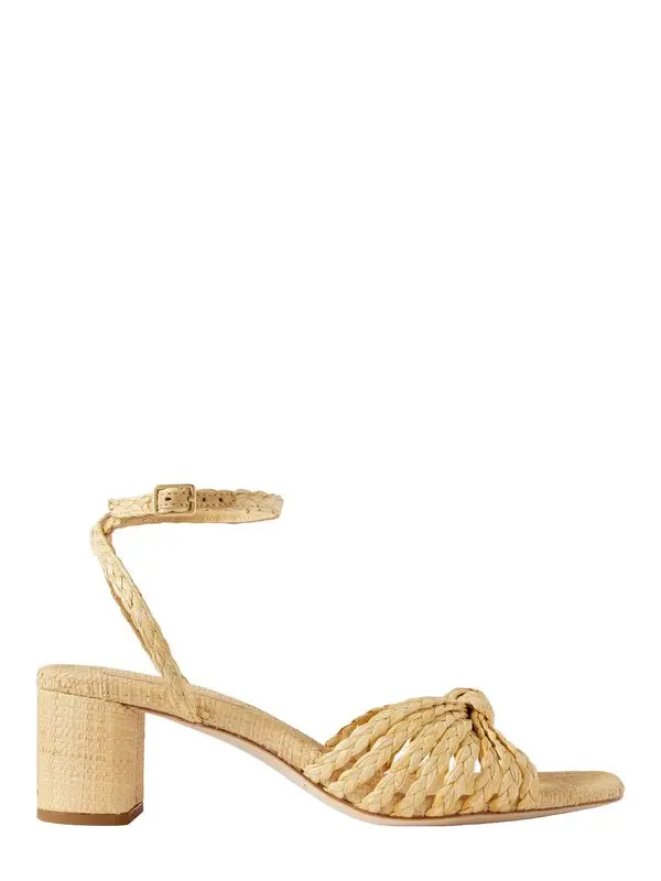 LOEFFLER RANDALL Riya Knotted Raffia Sandals - Neutrals