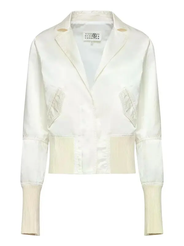 MAISON MARGIELA Satin-finish Bomber Jacket - White