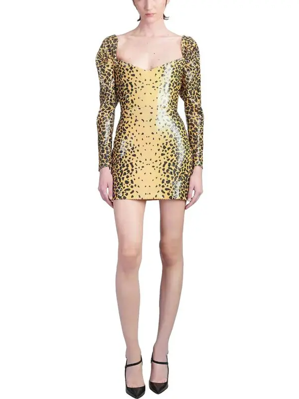 Alex Perry Sequinned Mini Dress - Yellow