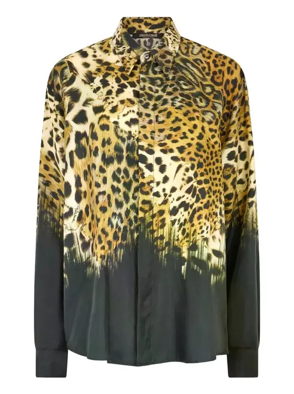 Roberto Cavalli Leopard-print Shirt - D0477 Light Brown