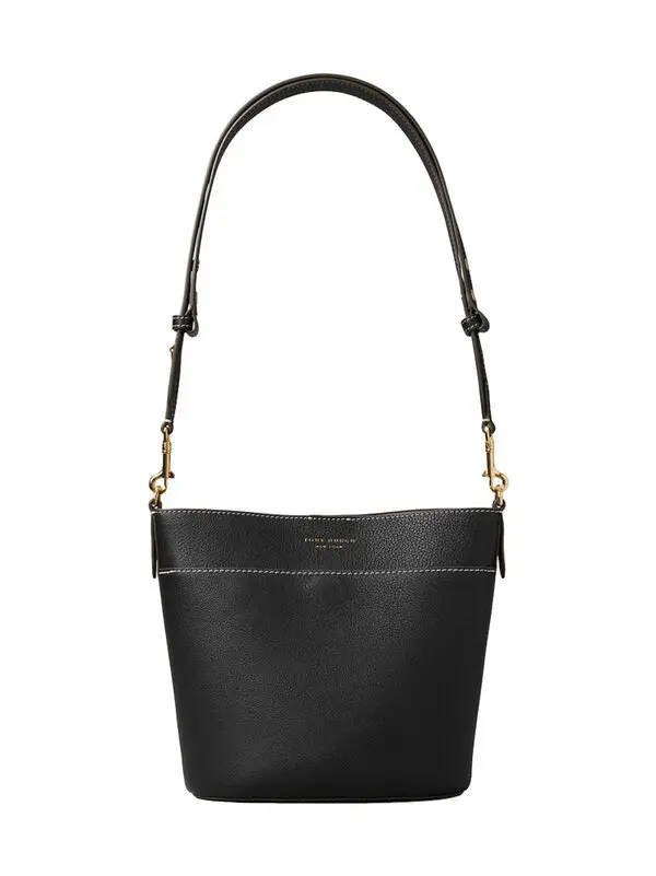 Tory Burch Leather Bucket Bag - Black