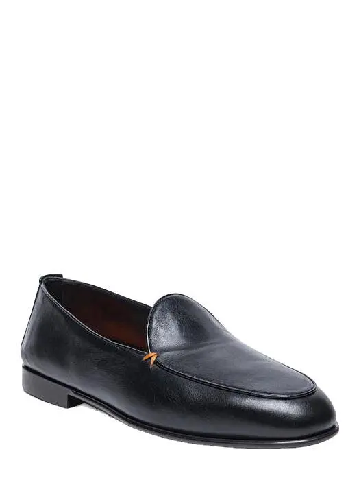 Santoni Vibe Apron-toe Loafer - Black