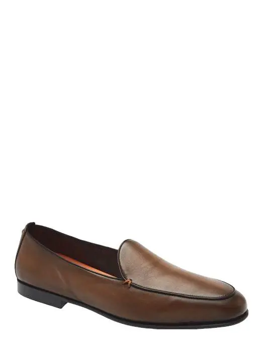 Santoni Vibe Apron-toe Loafer - Dark Brown