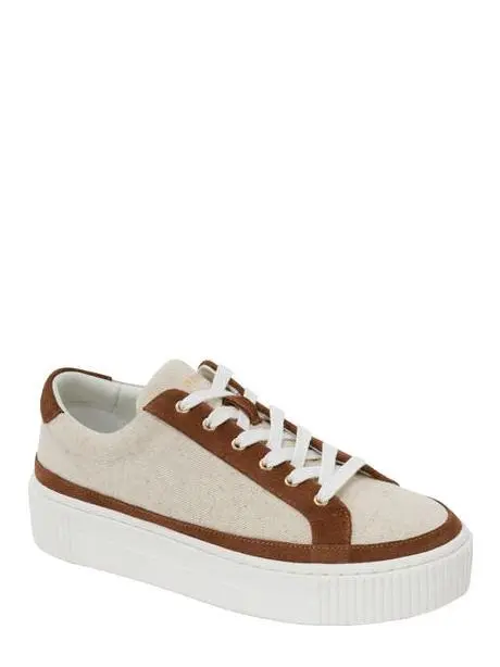 REISS Leanne Platform Sneakers - Natural/tan