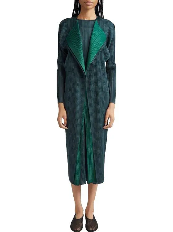 Issey Miyake Merry Bicolor Longline Cardigan - Green