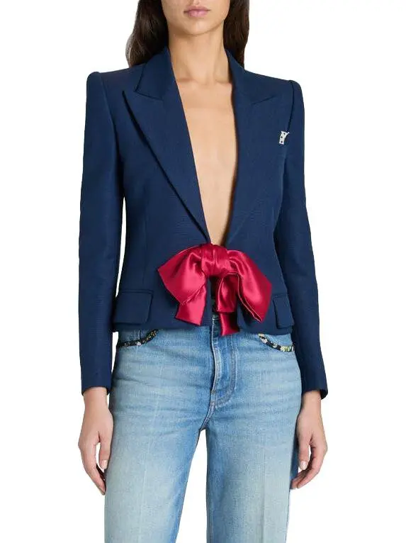 Valentino Garavani Bow Blazer - Provence Blue