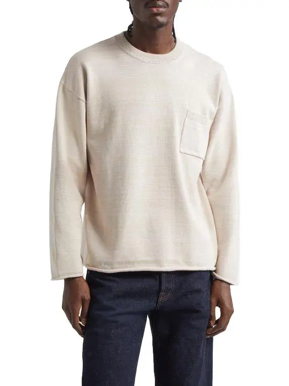 WASTE YARN PROJECT Alice Pocket Crewneck Sweater - Lights Melange