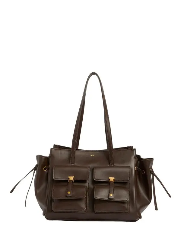 Jw Pei Linda Small Faux Leather Tote - Dark Brown