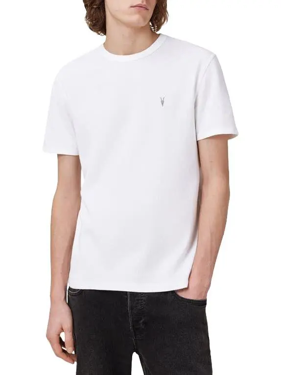 ALLSAINTS Ellis Waffle Knit Cotton T-shirt - Chalk White