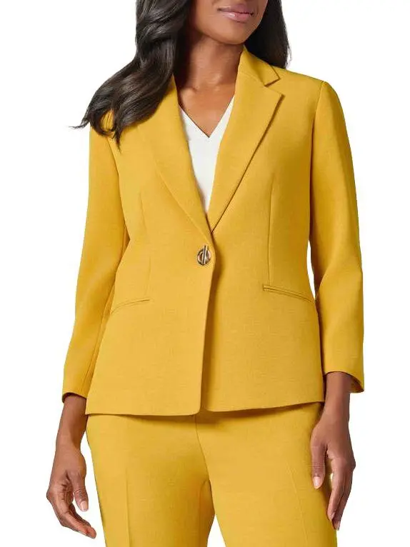 KASPER Eyelet One-button Blazer - Butterscotch