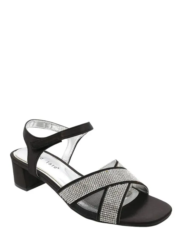 DAVID TATE Holiday Ankle Strap Sandal - Black Satin