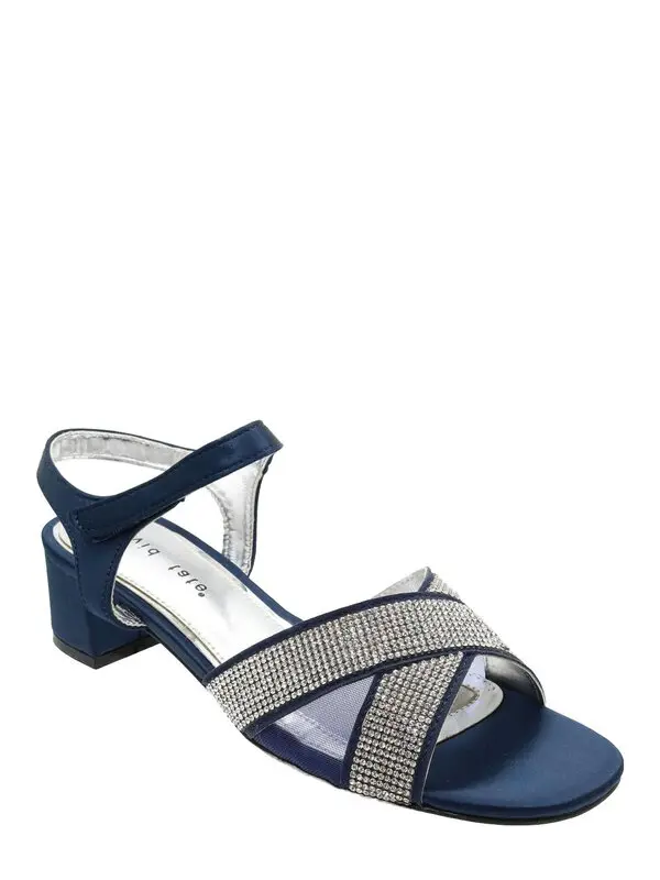 DAVID TATE Holiday Ankle Strap Sandal - Navy Satin