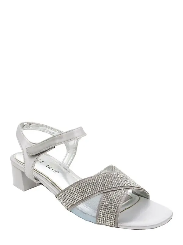DAVID TATE Holiday Ankle Strap Sandal - Silver Satin