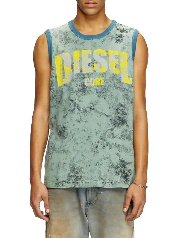 DIESEL® T-bisco-r1 Logo Graphic Tank - Green