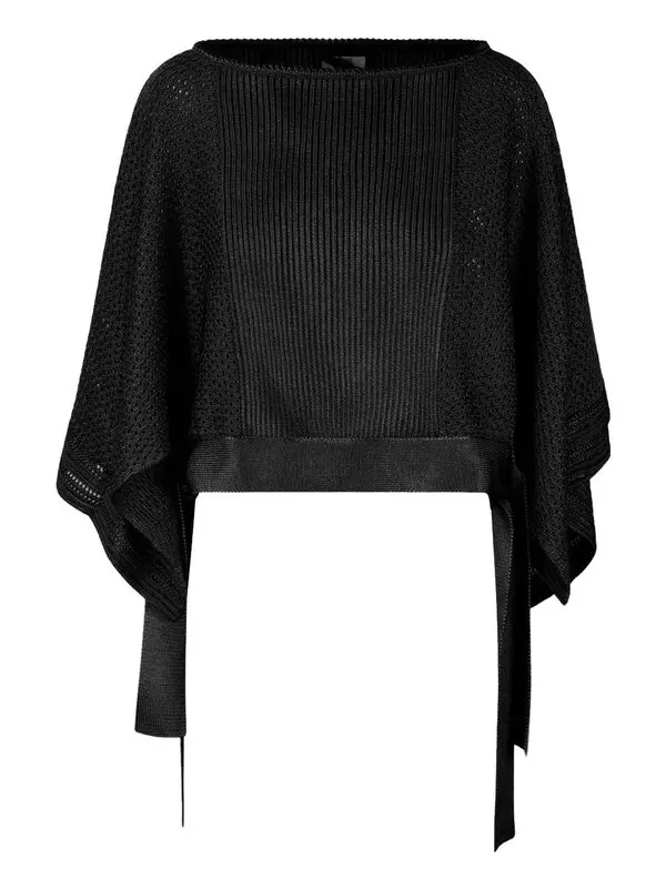 Alberta Ferretti Knit Batwing Top - Black