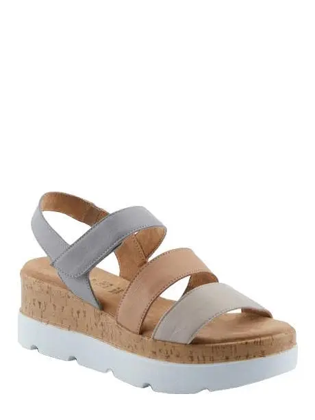 SPRING STEP SHOES Acey Wedge Platform Sandal - Grey Multi
