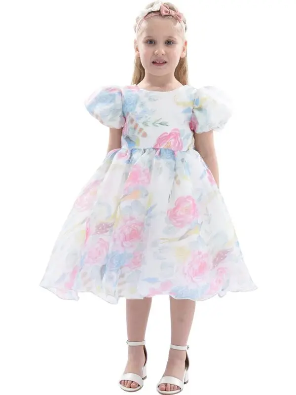 TULLEEN Chablis Floral Organza Dress - Pink