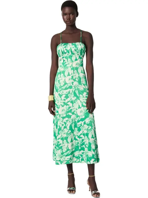 Maje Floral Maxi Dress - Ecru/green Floral Print