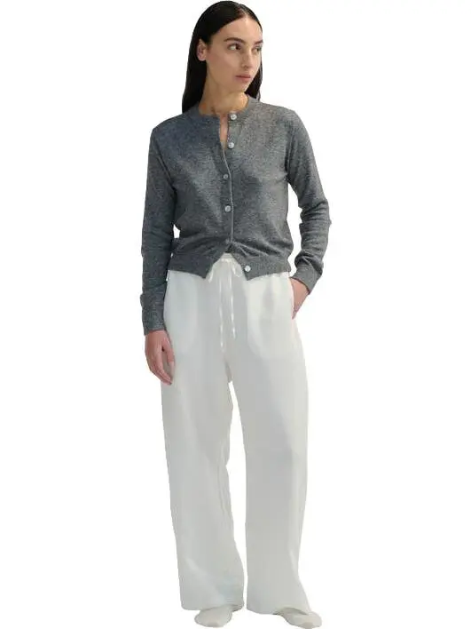 Almina Concept Front Tie Linen Pants - White