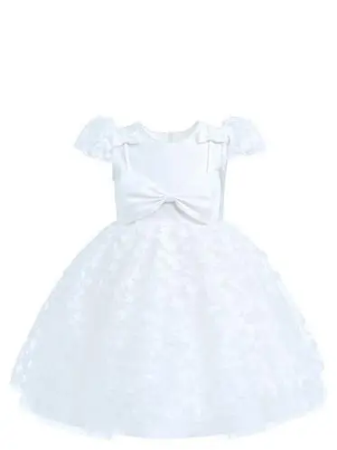 TULLEEN Floral Bow Upton Dress - White