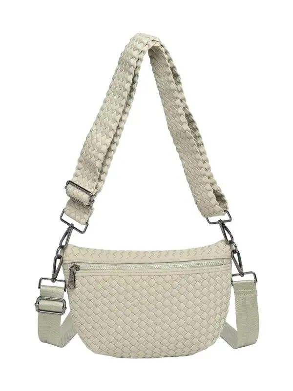 SOL AND SELENE Ethereal Woven Neoprene Crossbody Bag - Sage