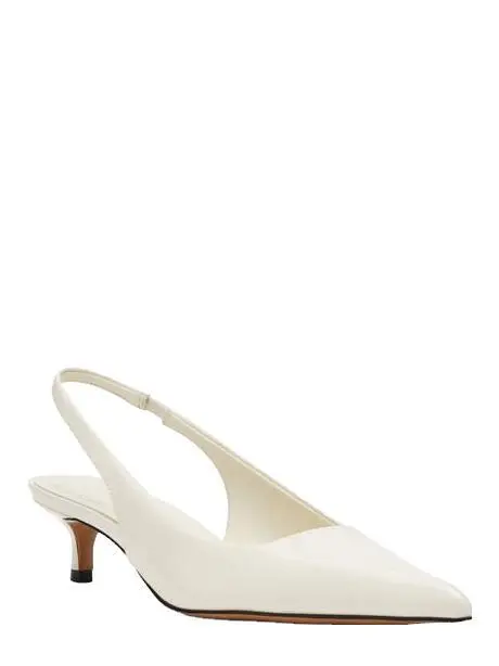 Steve Madden Kittie Slingback Kitten Heel Pumps - Bone Patent