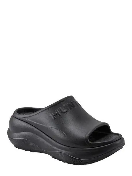 Hunter Haddie Platform Slide Sandal - Black 001