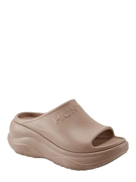 Hunter Haddie Platform Slide Sandal - Light Brown 230