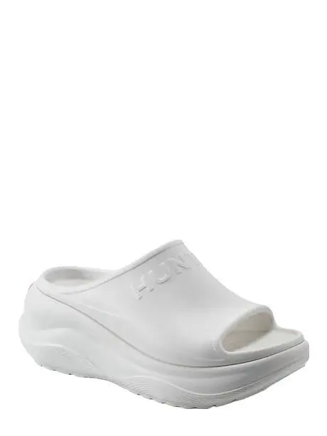 Hunter Haddie Platform Slide Sandal - White 140