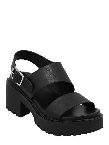 Mia Sheska Slingback Platform Sandals - Black