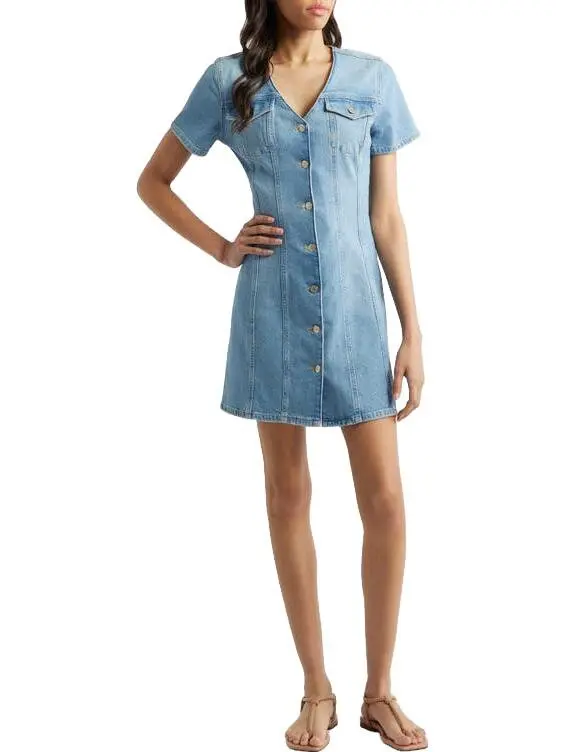 Rails Saratoga Denim Minidress - Faded Seaglass