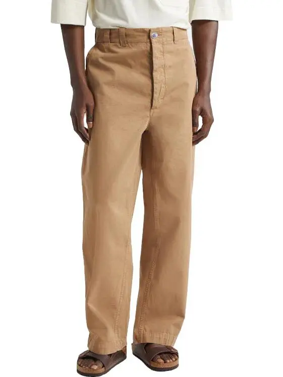 THE ELDER STATESMAN Silvano Norm Cotton Pants - Khaki