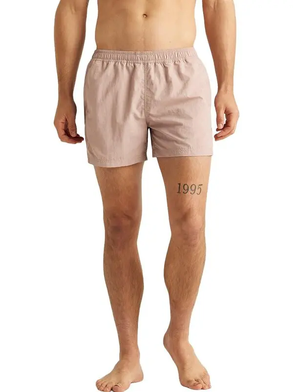 AUTO-REPLY™ Sebastian Solid 4-inch Nylon Swim Trunks - Clay