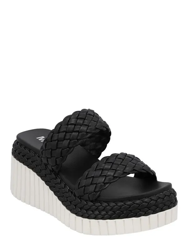 Mia Yoshi Braided Platform Wedge Sandals - Black