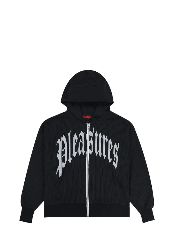 PLEASURES Twitch Knitted Zip Hoodie - Black