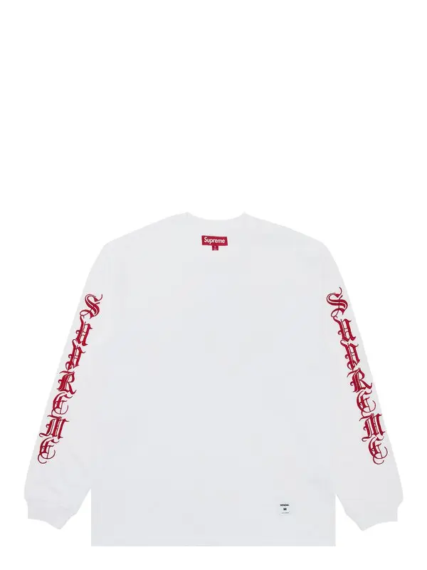 Supreme Old English Long-sleeve Top - White